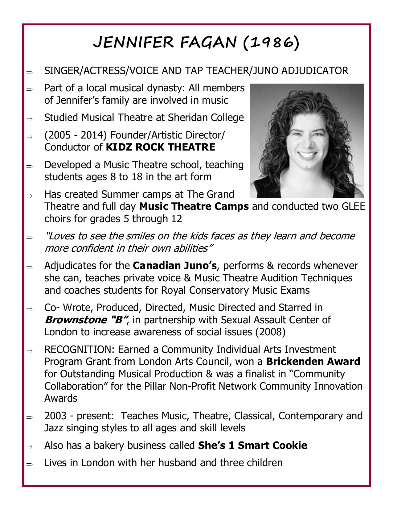 Four Profiles from 1986: Jennifer Fagan, Jennifer Deathe, Stephen ...